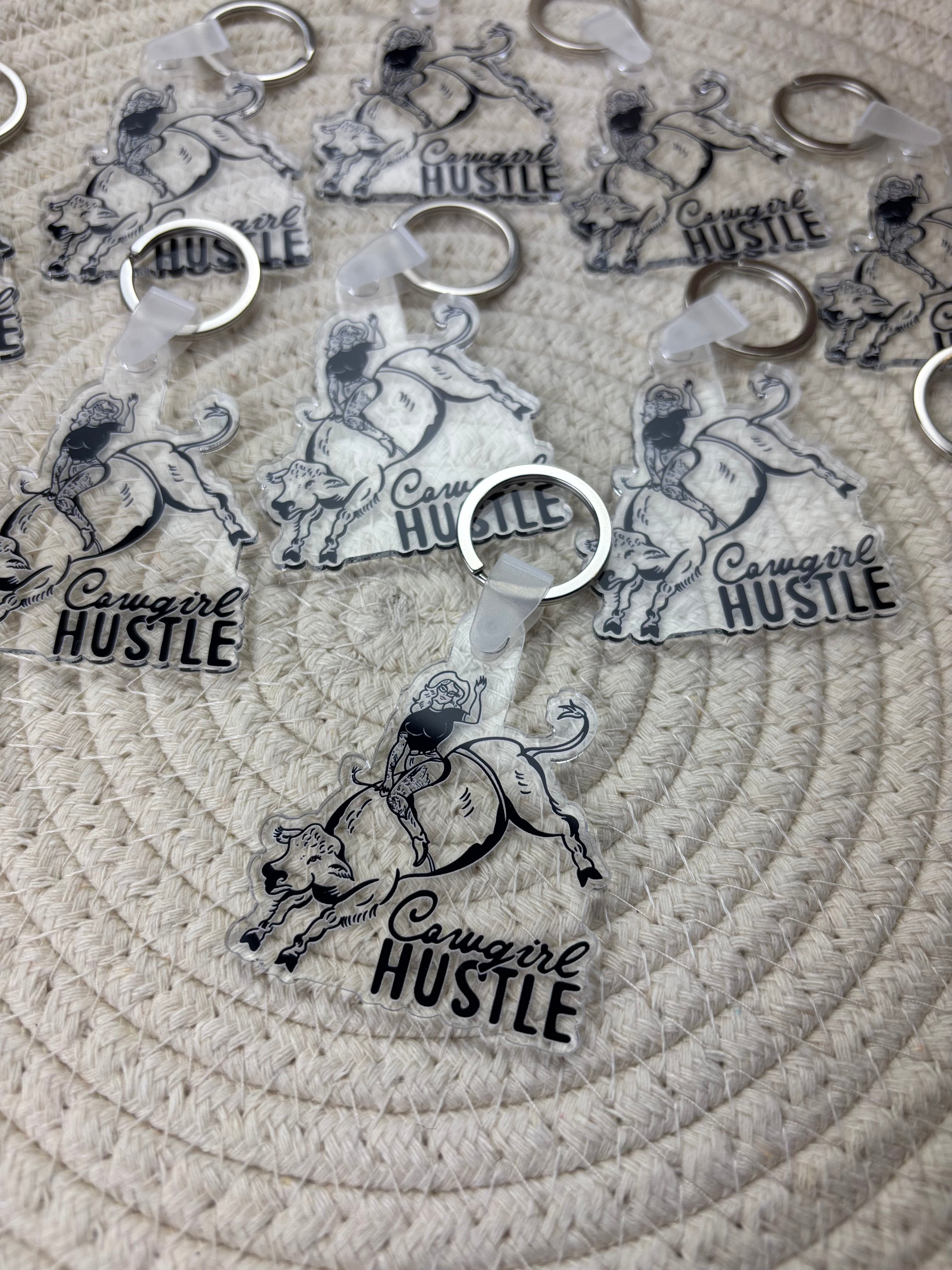 Cowgirl Hustle Bucking Keychain